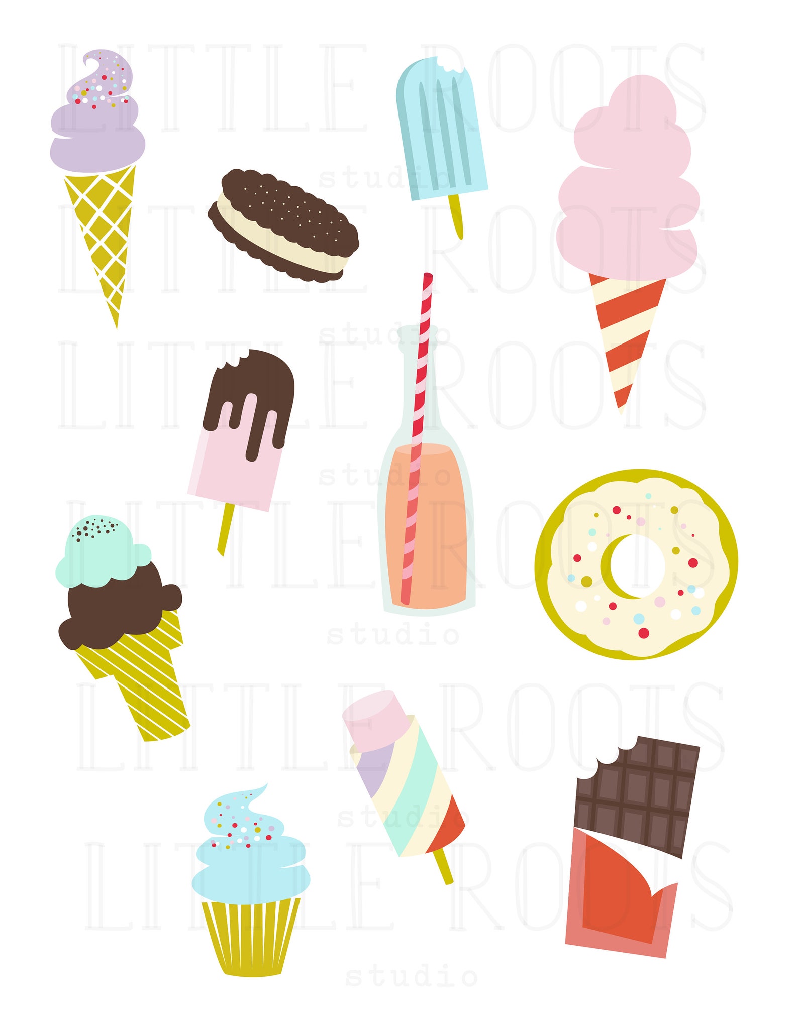 Sweet Treats Clipart / Summer Clipart / Ice Cream / Dessert Clipart ...