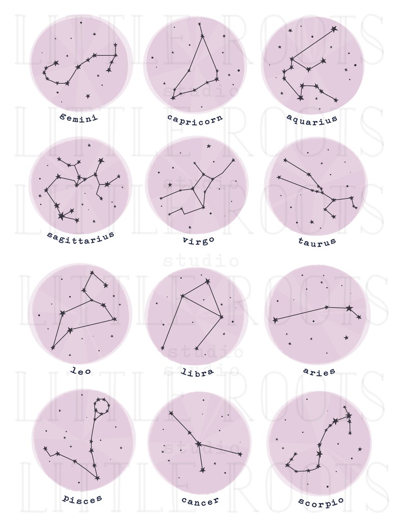 Zodiac Clipart / Zodiac Constellation / Astrology Art / Planner ...
