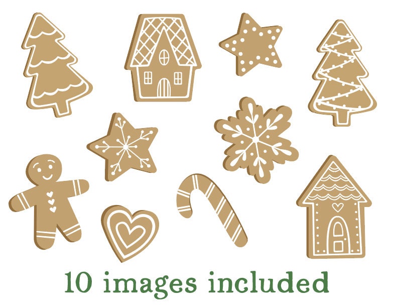 Gingerbread Cookies Clipart / Cookie Graphics / Holiday Clipart ...
