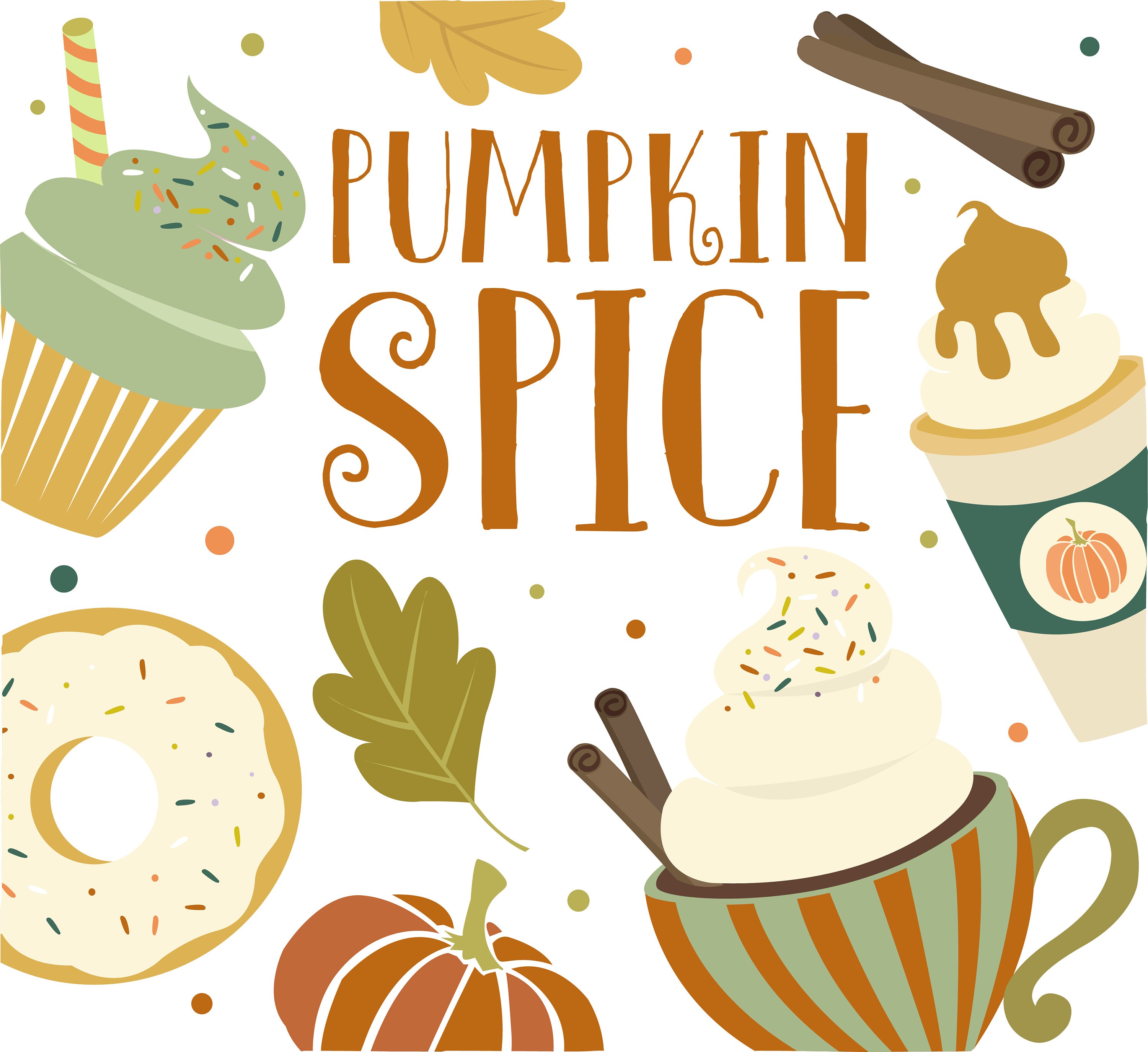 Pumpkin Spice Clipart / Pumpkin Spice / Autumn Stickers / Pumpkin Spice ...