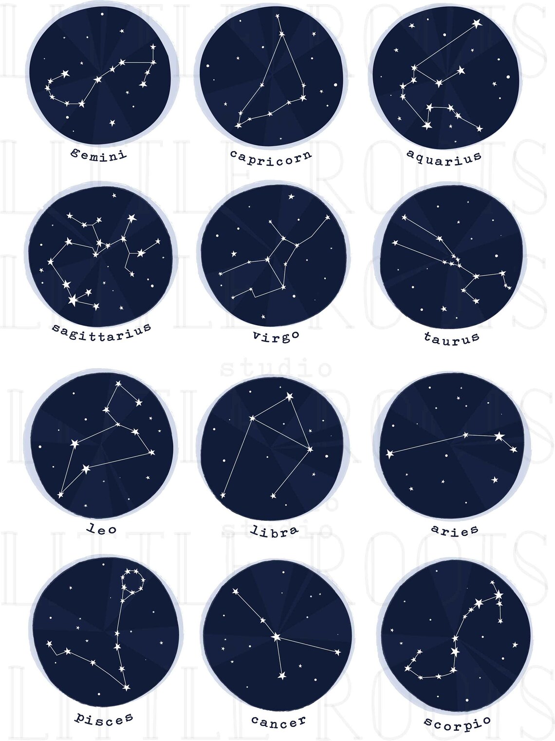 Zodiac Clipart / Zodiac Constellation / Astrology Art / Planner ...
