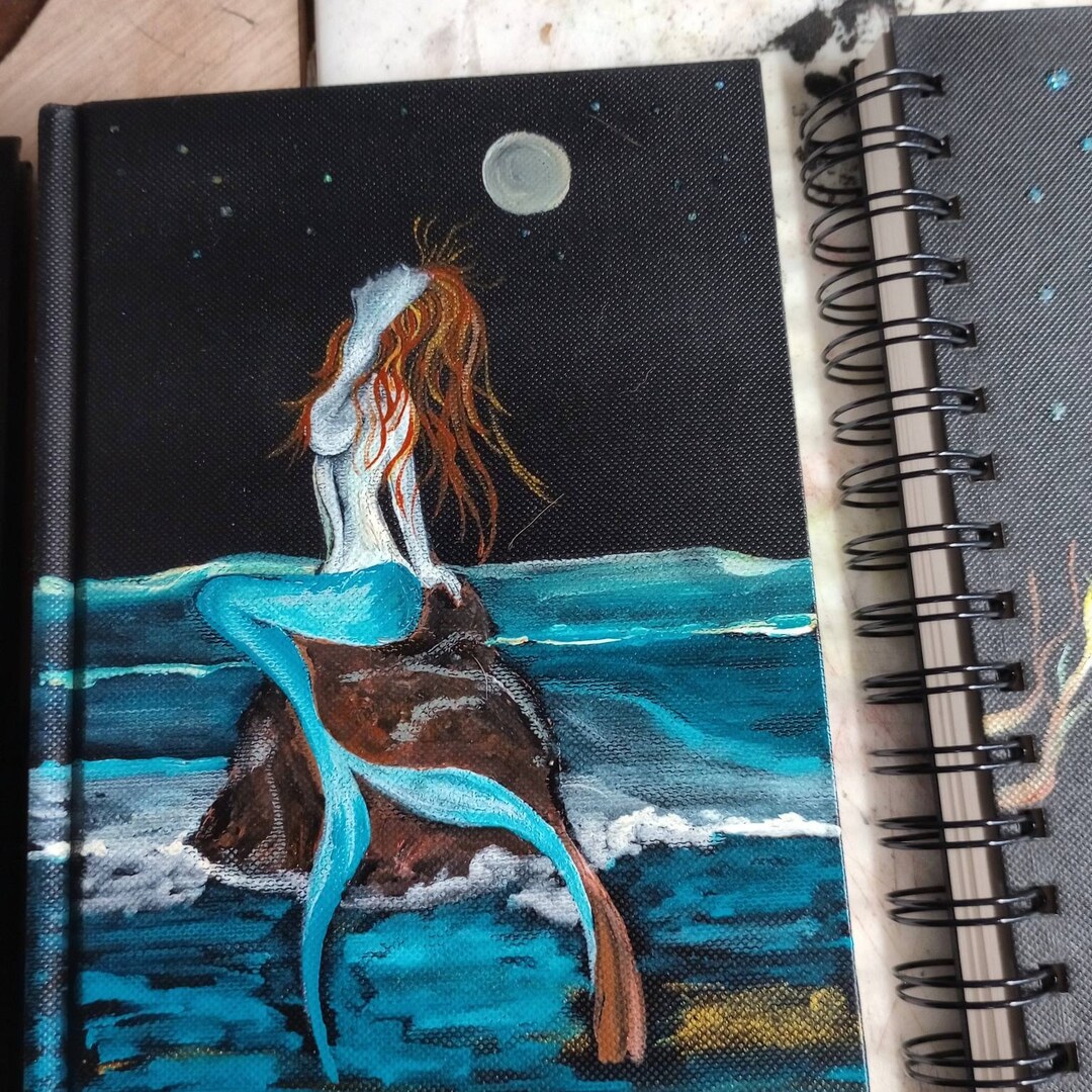 MERMAID Hand Painted Journal - Etsy