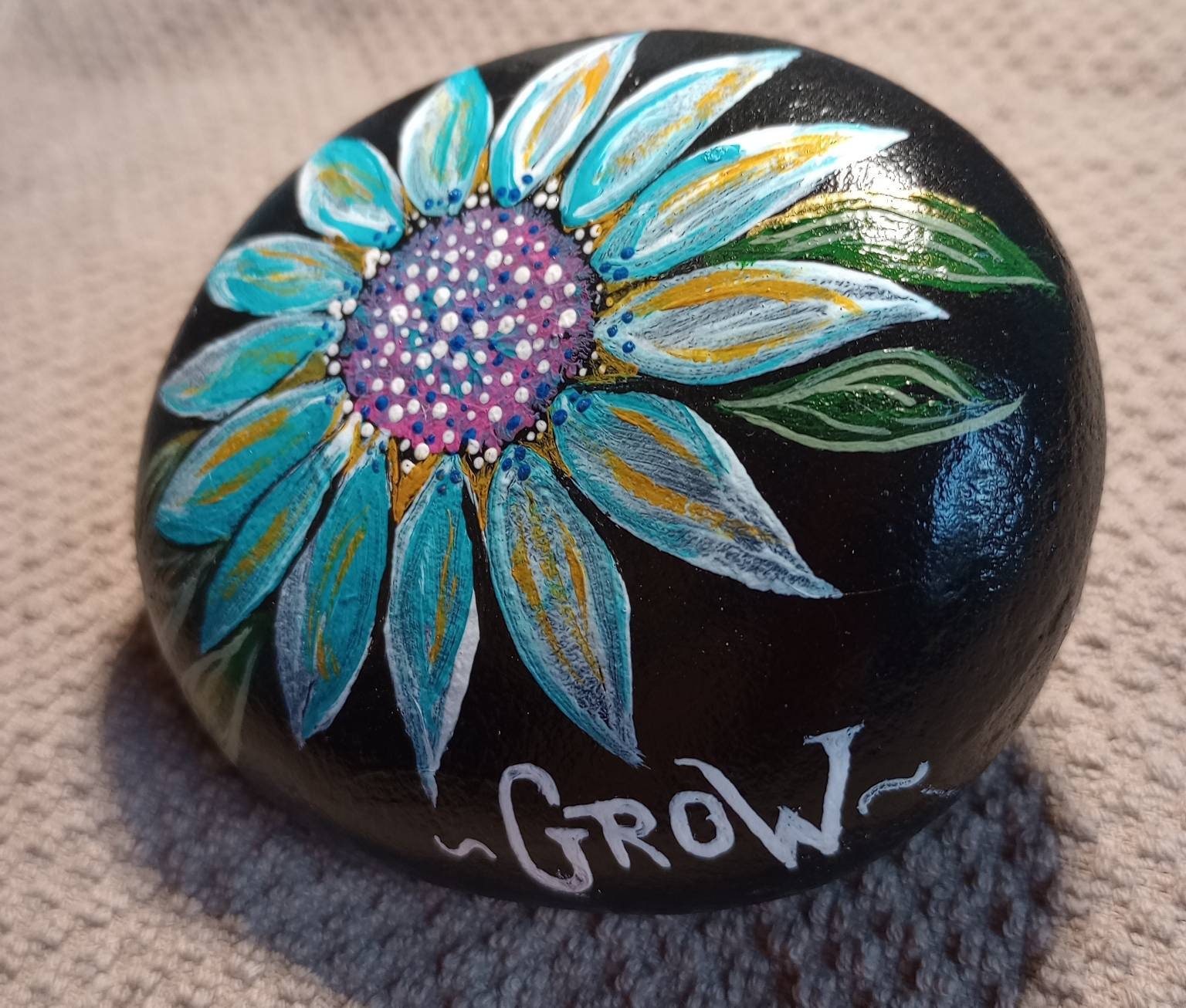 Flower Rock Painting - Etsy