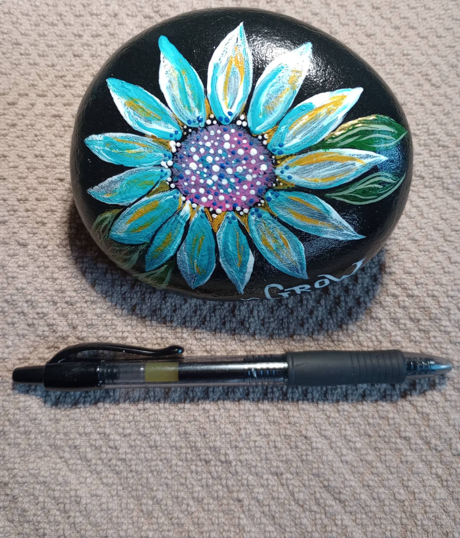 Flower Rock Painting - Etsy
