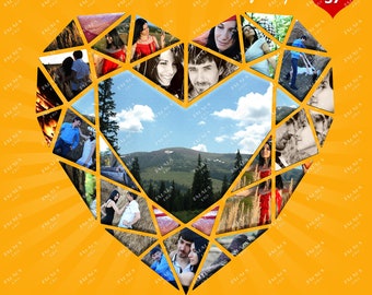 Heart Photo Collage - Etsy