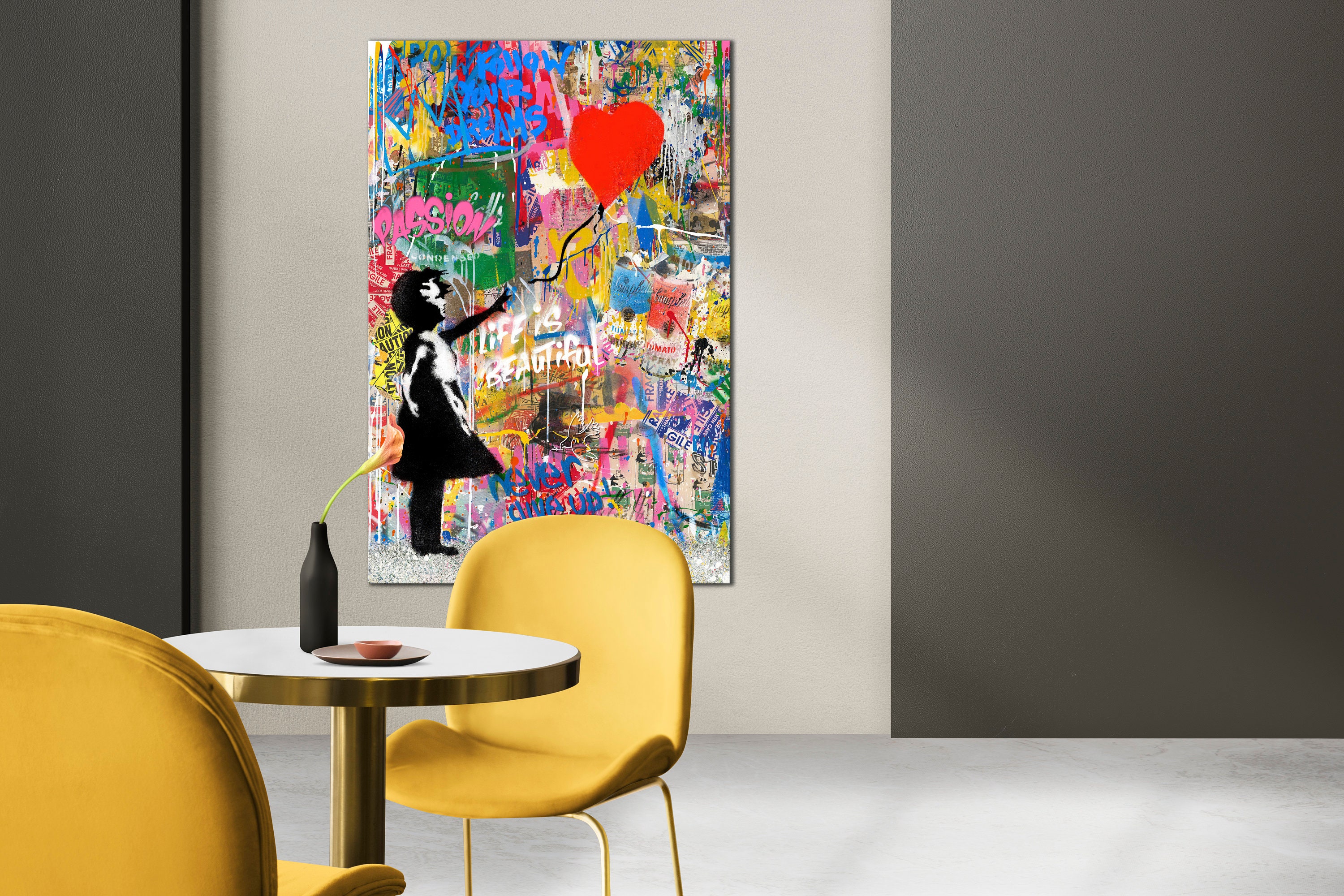 Passion for Love Wall Art Canvas Print Life is Beautiful Canvas Print ...