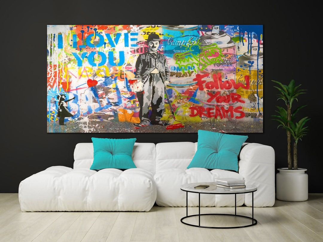 Banksy Street Art Canvas Print Inspirational Wall Art Pop Art - Etsy
