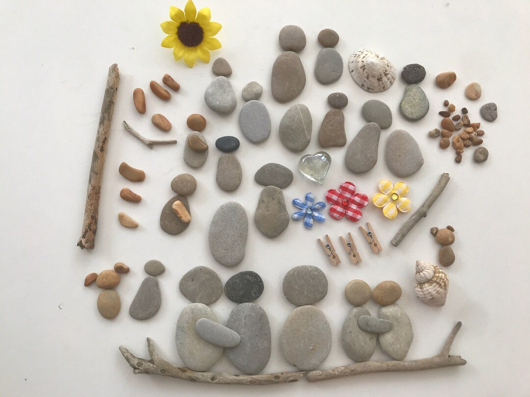 Pebble Art Diy Starter Kit Beach Pebbles Twigs & Embellishments for ...