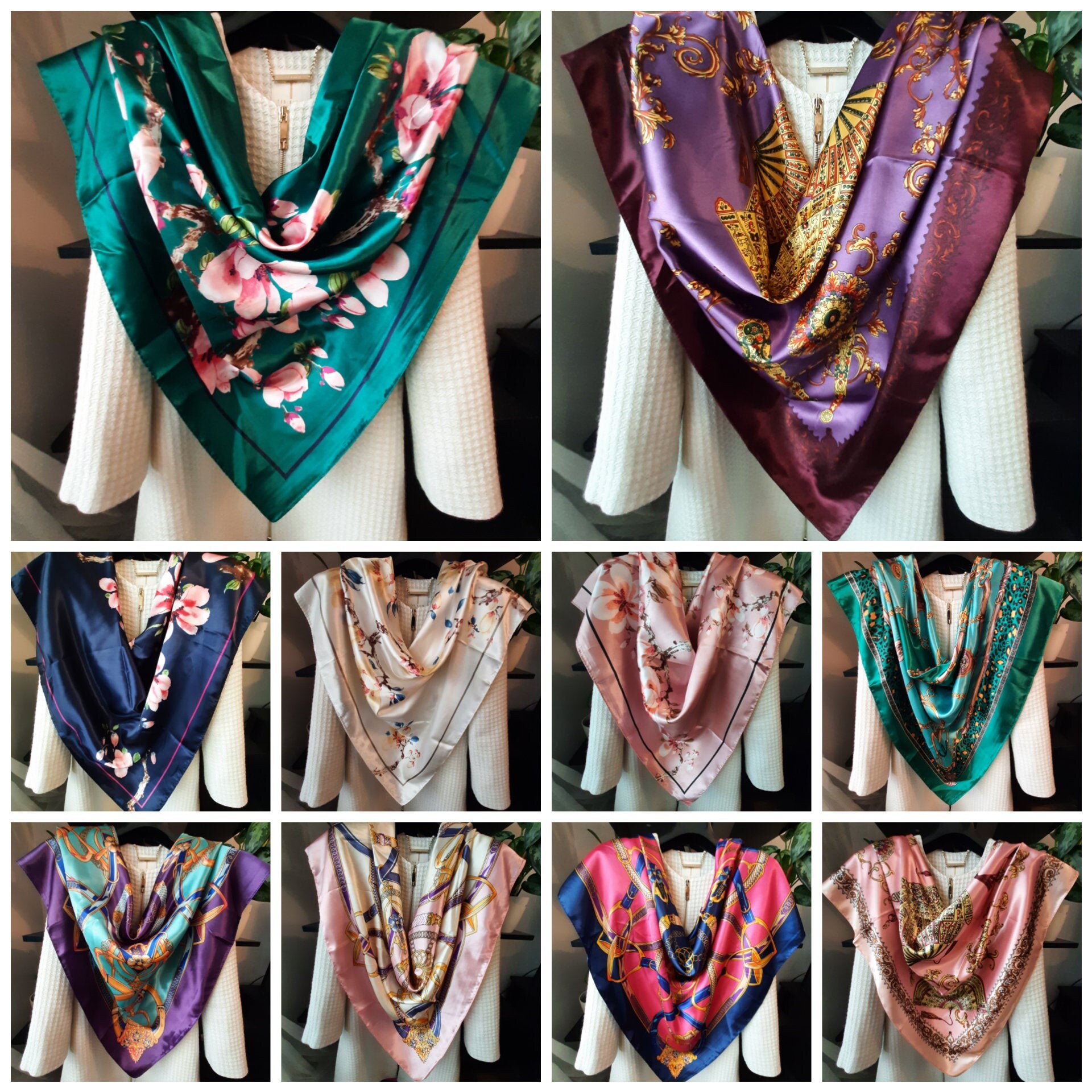 Designer Satin Head Scarf - Etsy