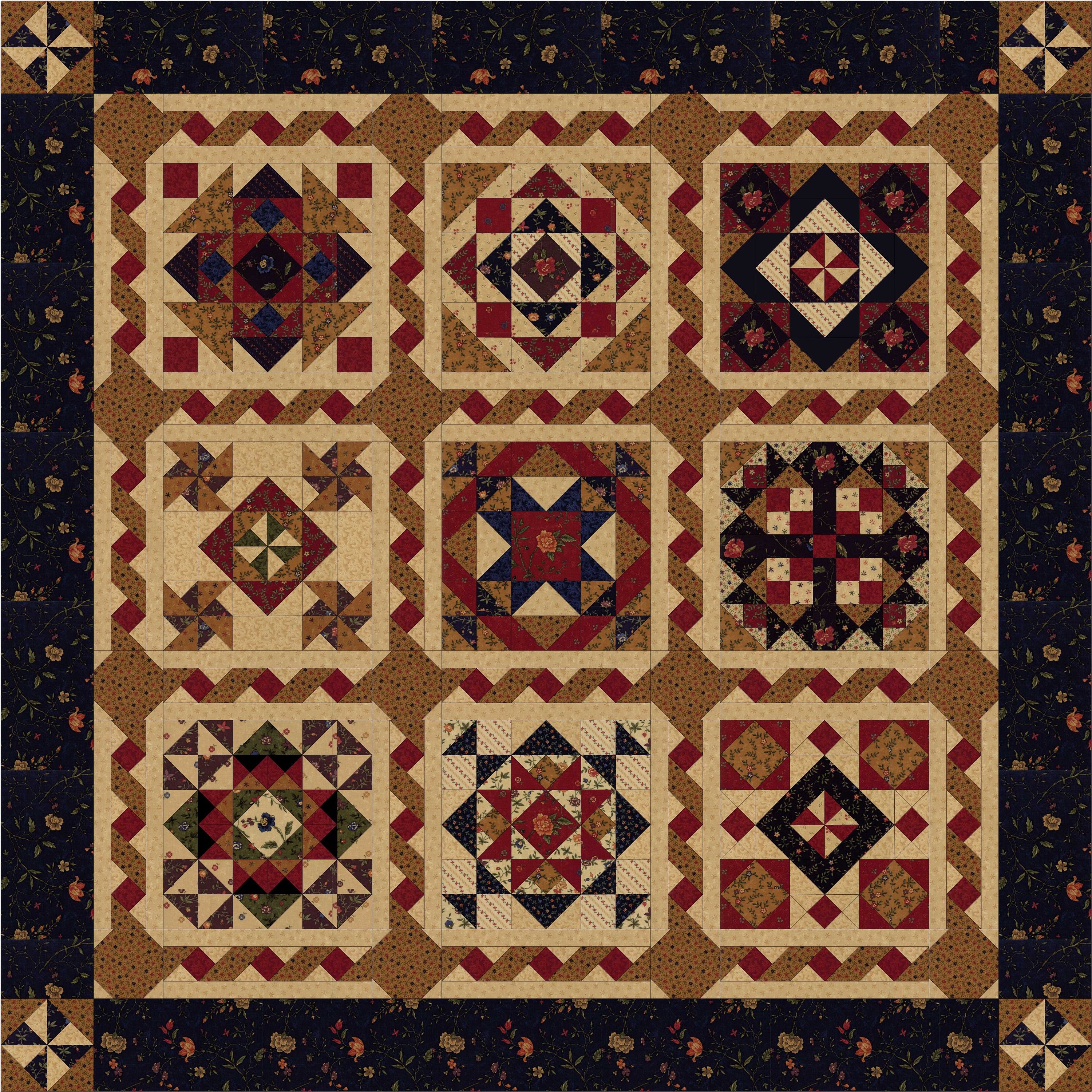Country Sampler Quilt Pattern - Lynn Wilder - Sew'n Wild Oaks ...