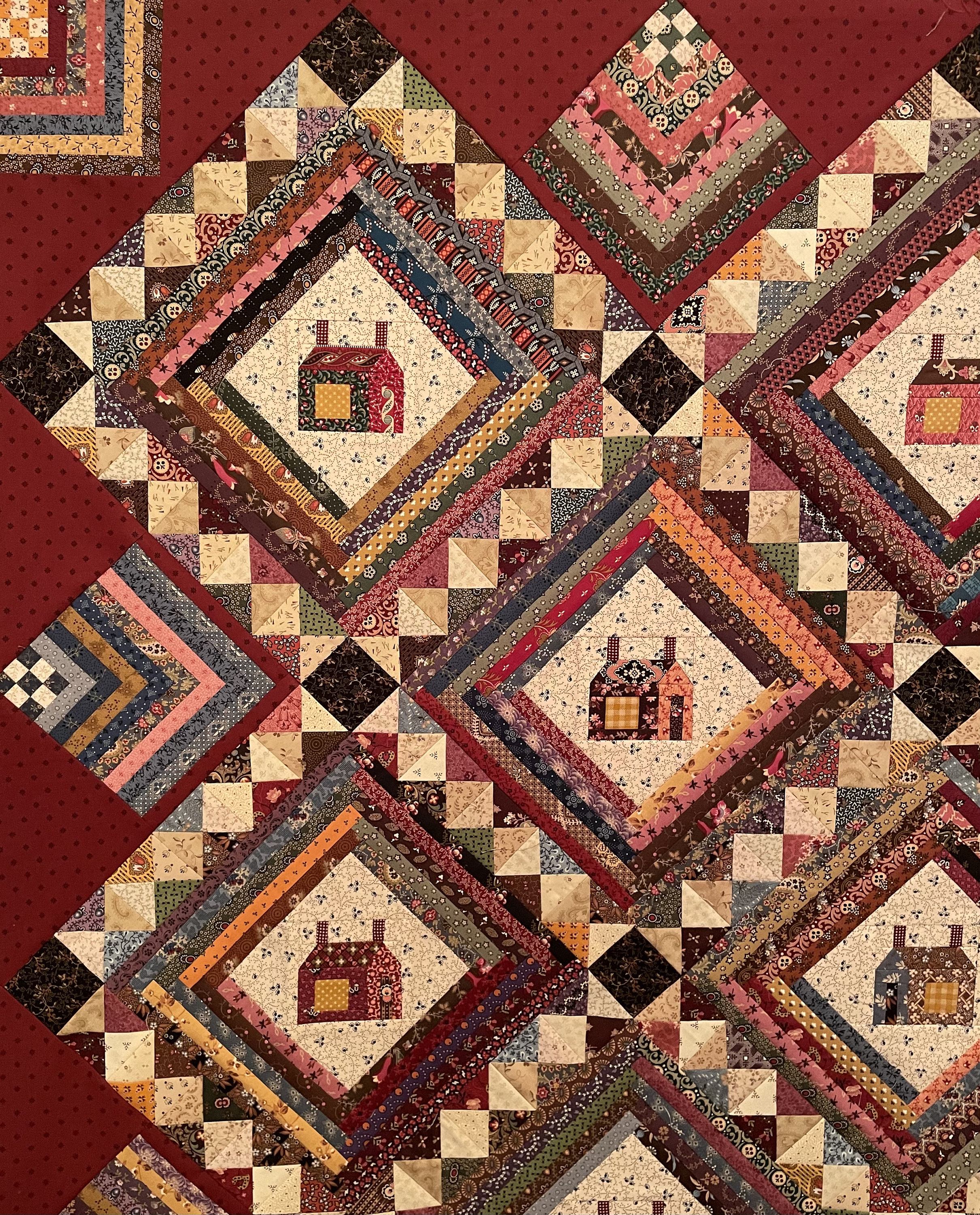 Calico Cottages Quilt Pattern, Foundation Paper Pieced, Traditional ...