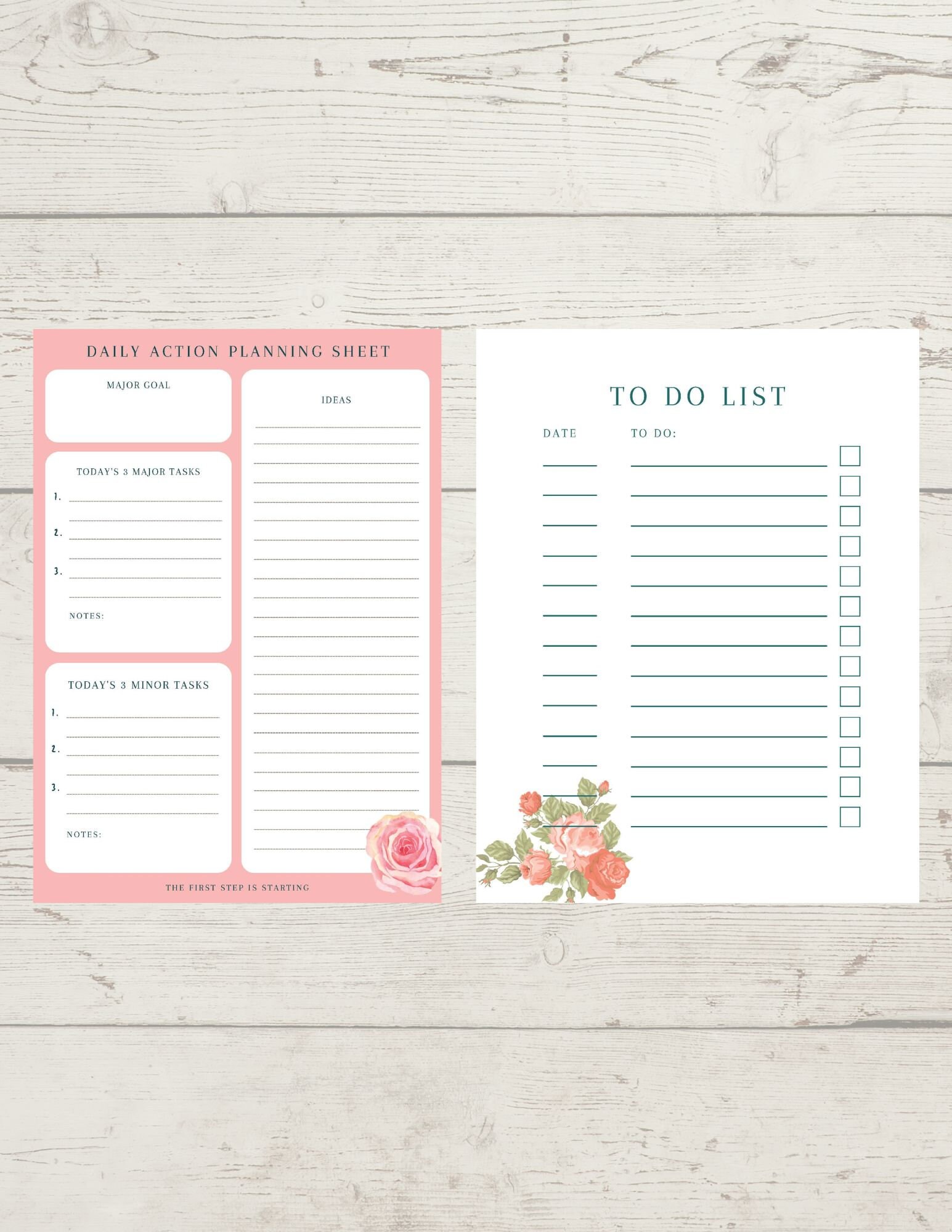 Colorful Flower Printable Daily | Weekly Planner Template - Etsy