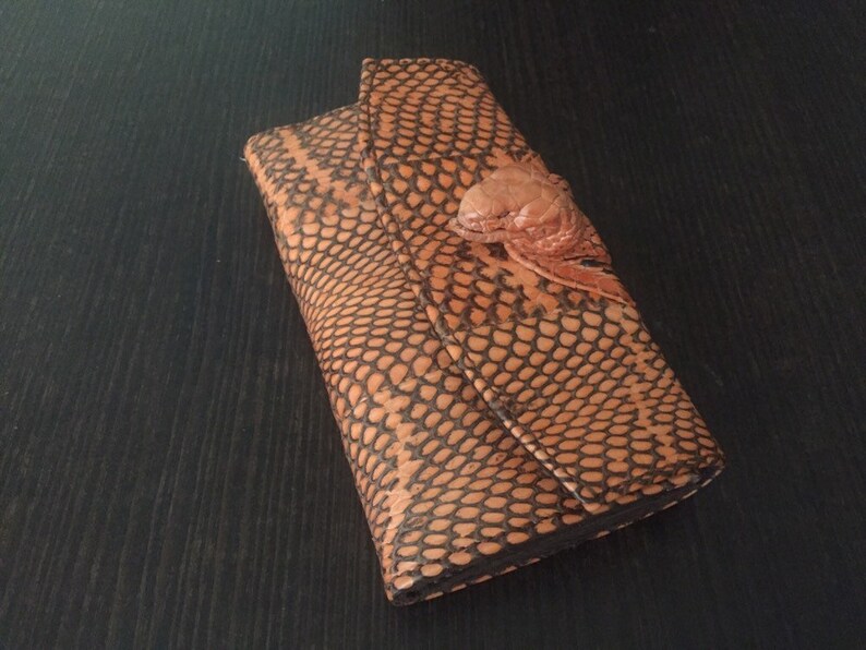 Leather wallet skin snake cobra wallet woman walet women | Etsy