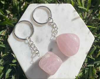 Crystal Gemstone Keyring ANXIETY Amethyst Lepidolite Rose Quartz Gift ...