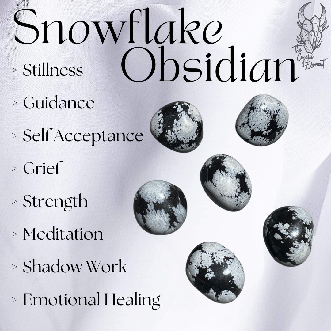 Snowflake Obsidian Tumbled Stone | Shadow Work Crystal | Crystal for ...