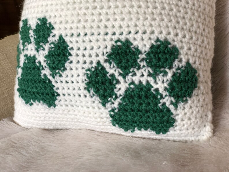 Home Paw Print Crochet Pillow Pattern - Dog Lovers Crochet Pattern ...