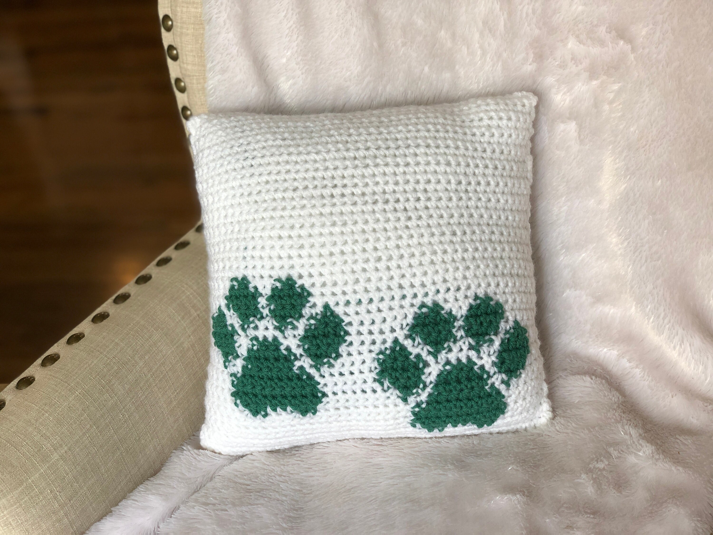 Home Paw Print Crochet Pillow Pattern - Dog Lovers Crochet Pattern ...