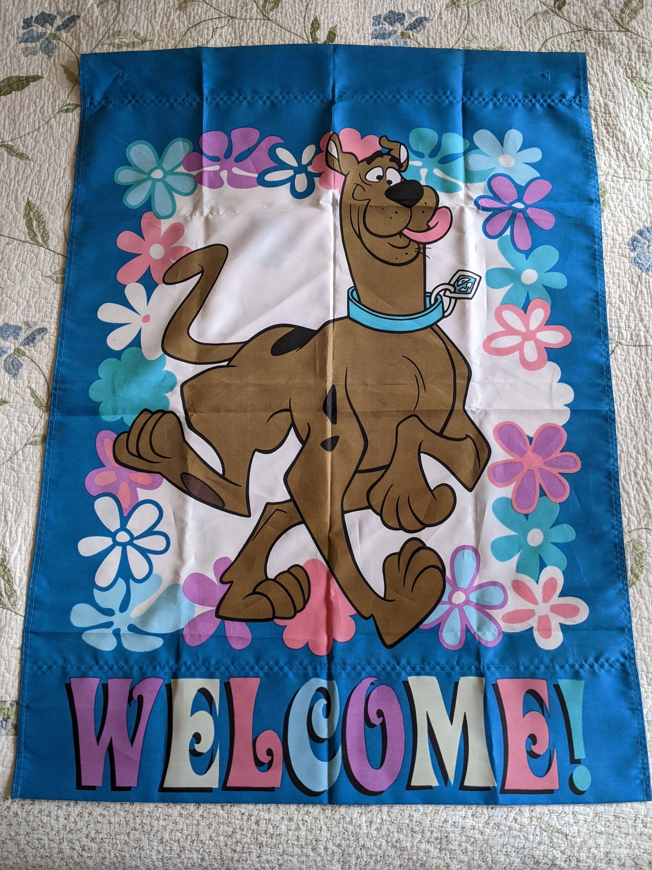 Scooby Doo Cartoon Banner Welcome Flag 28X40 Double Sided Garden Hanna ...