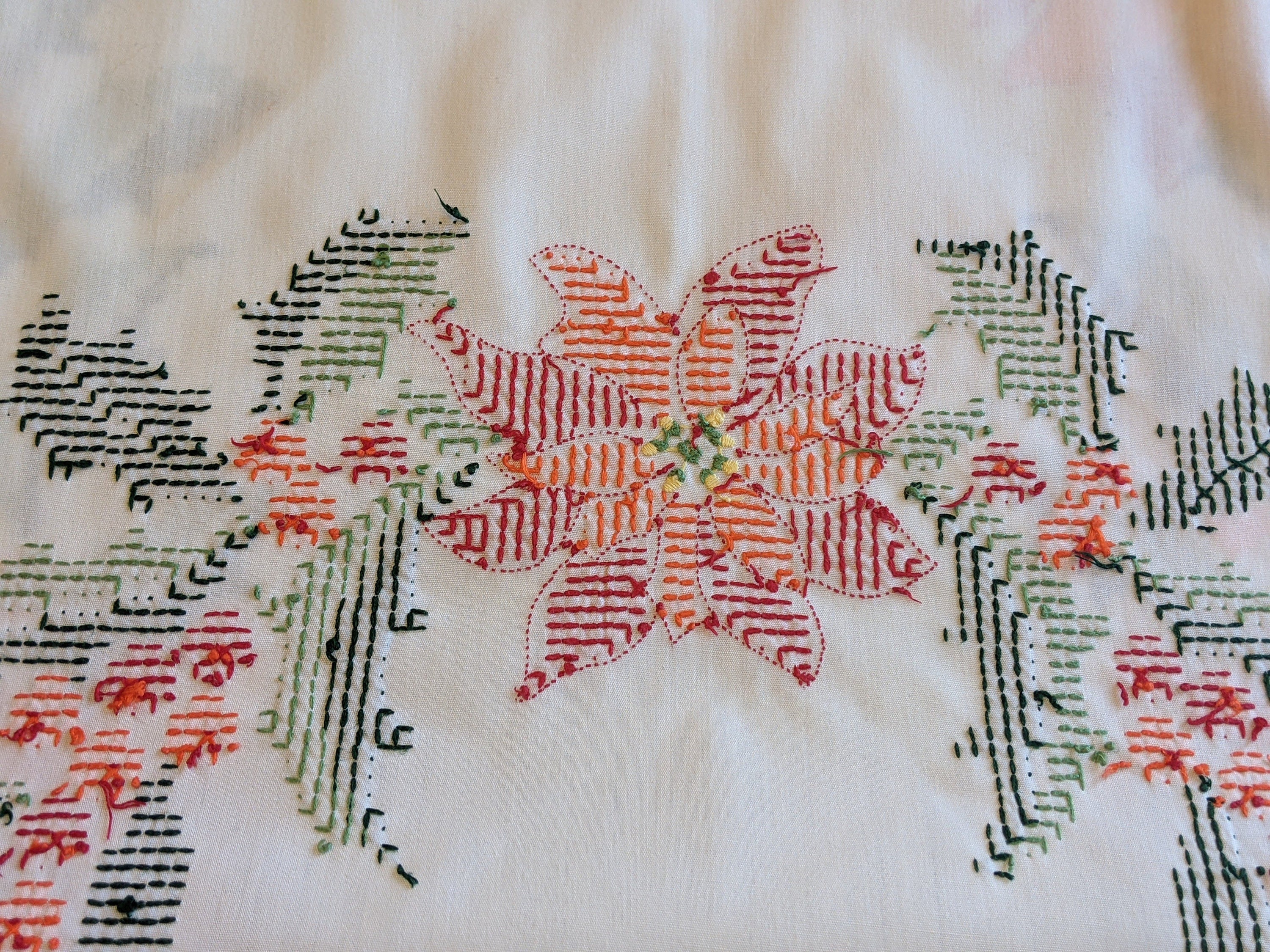 Christmas Tablecloth Hand Embroidered Poinsettia Design 86 X 58 In - Etsy