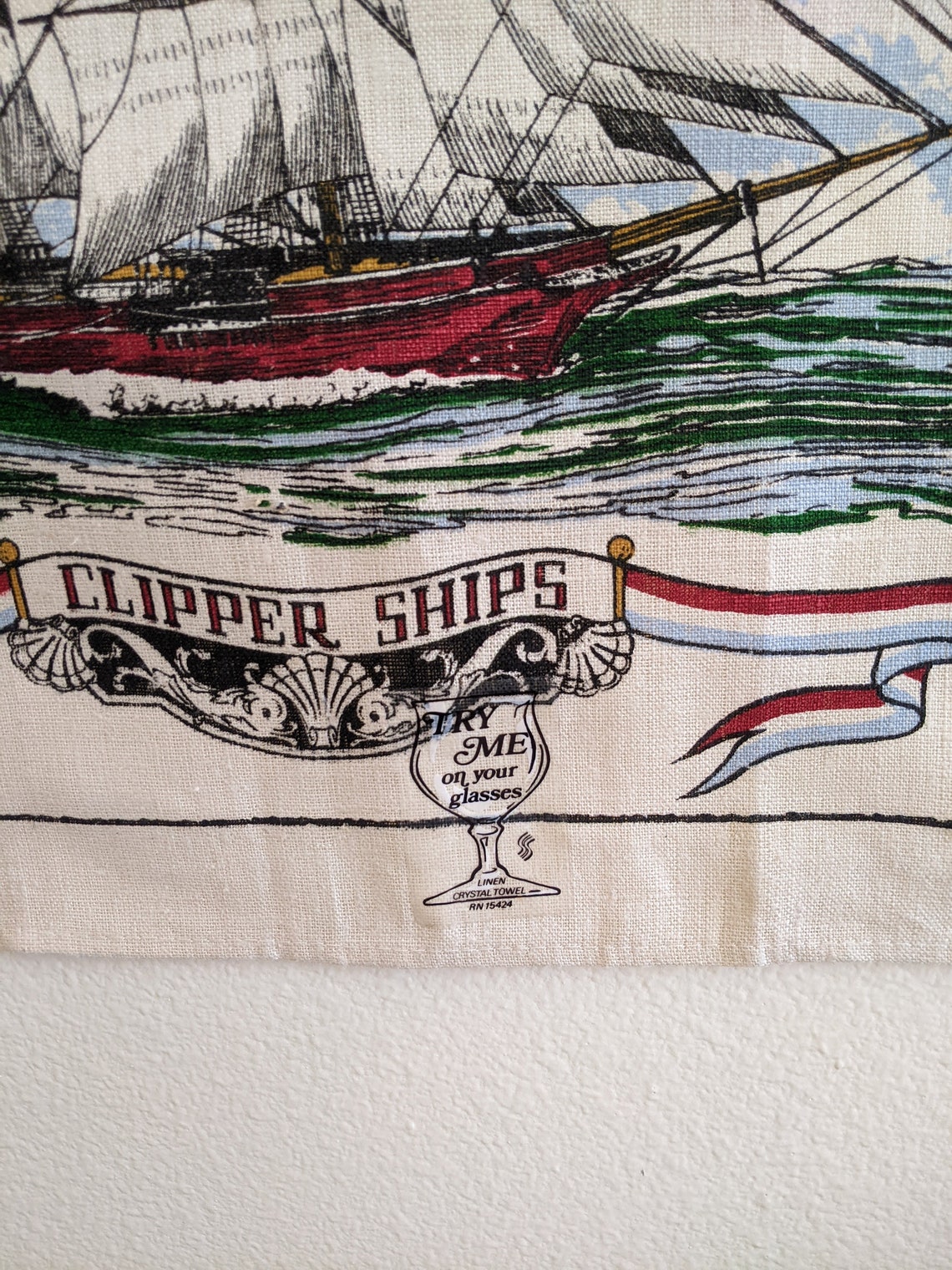 Clipper Ships Dish Tea Towel Ann Mckim & Lightning Sailing Historic ...