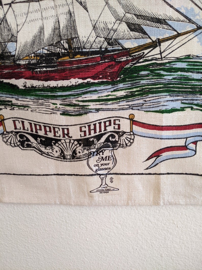 Clipper Ships Dish Tea Towel Ann Mckim & Lightning Sailing Historic ...