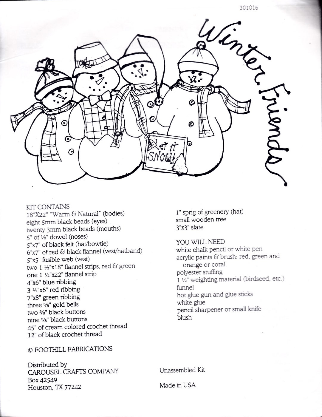 Winter Friends Snowmen Felt Kit - Etsy Canada