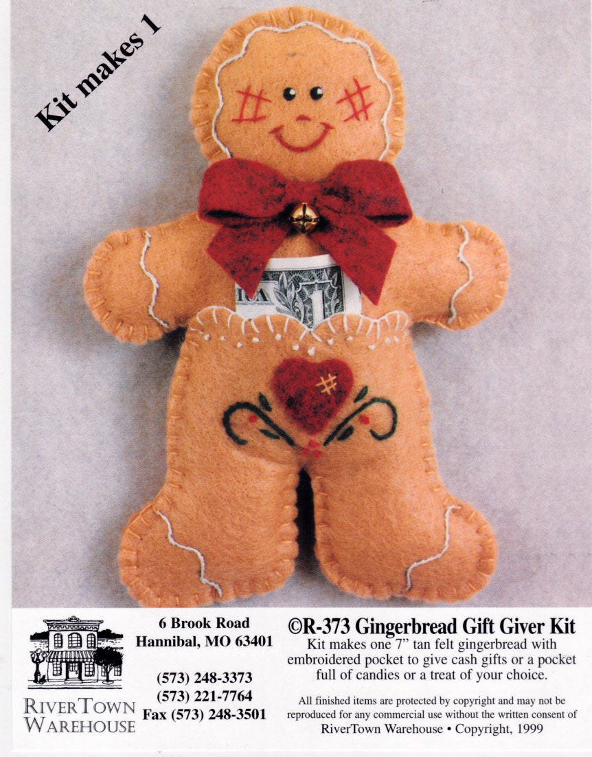 Gingerbread Pocket Christmas Felt Kit - Etsy