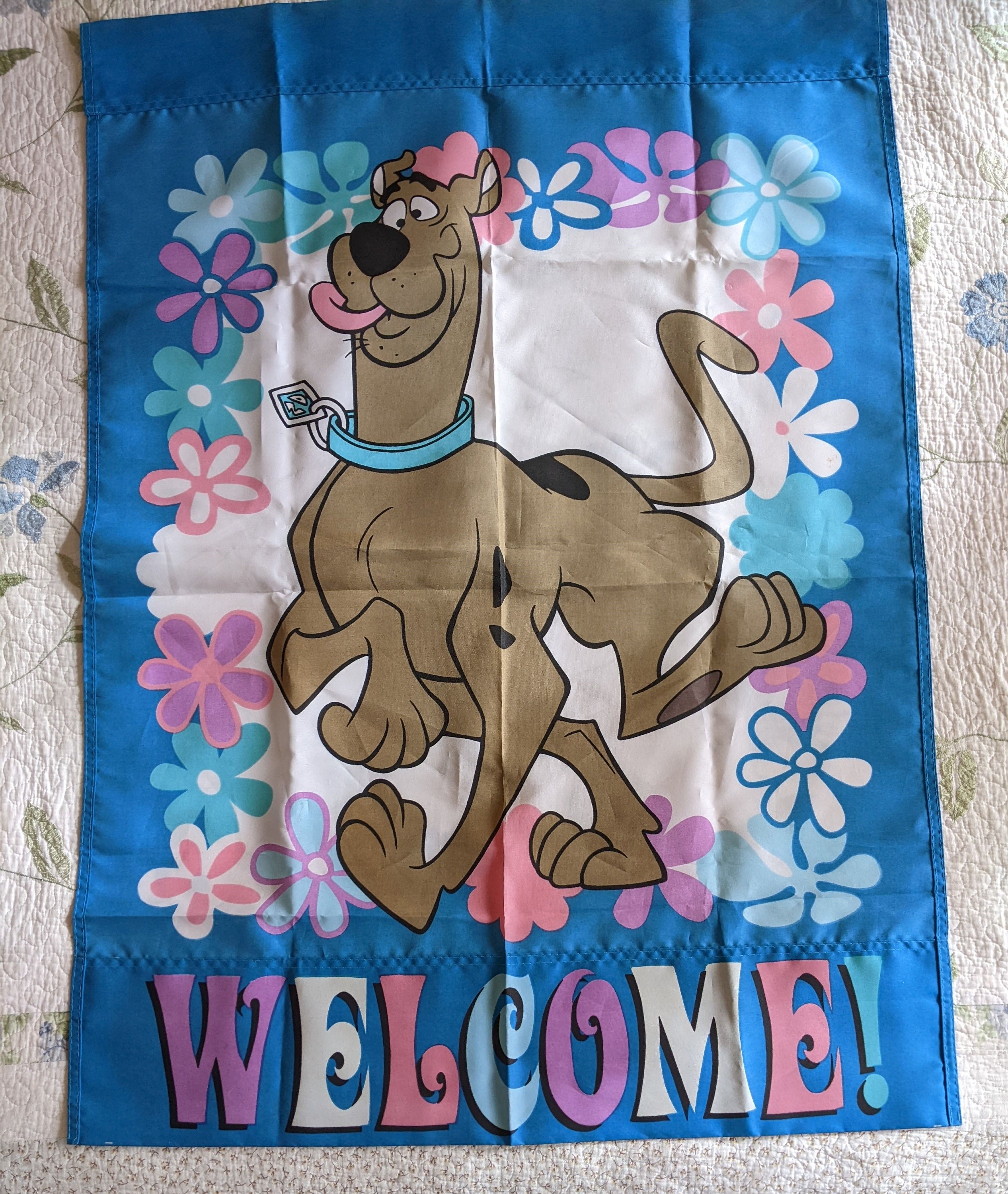 Scooby Doo Cartoon Banner Welcome Flag 28X40 Double Sided Garden Hanna ...