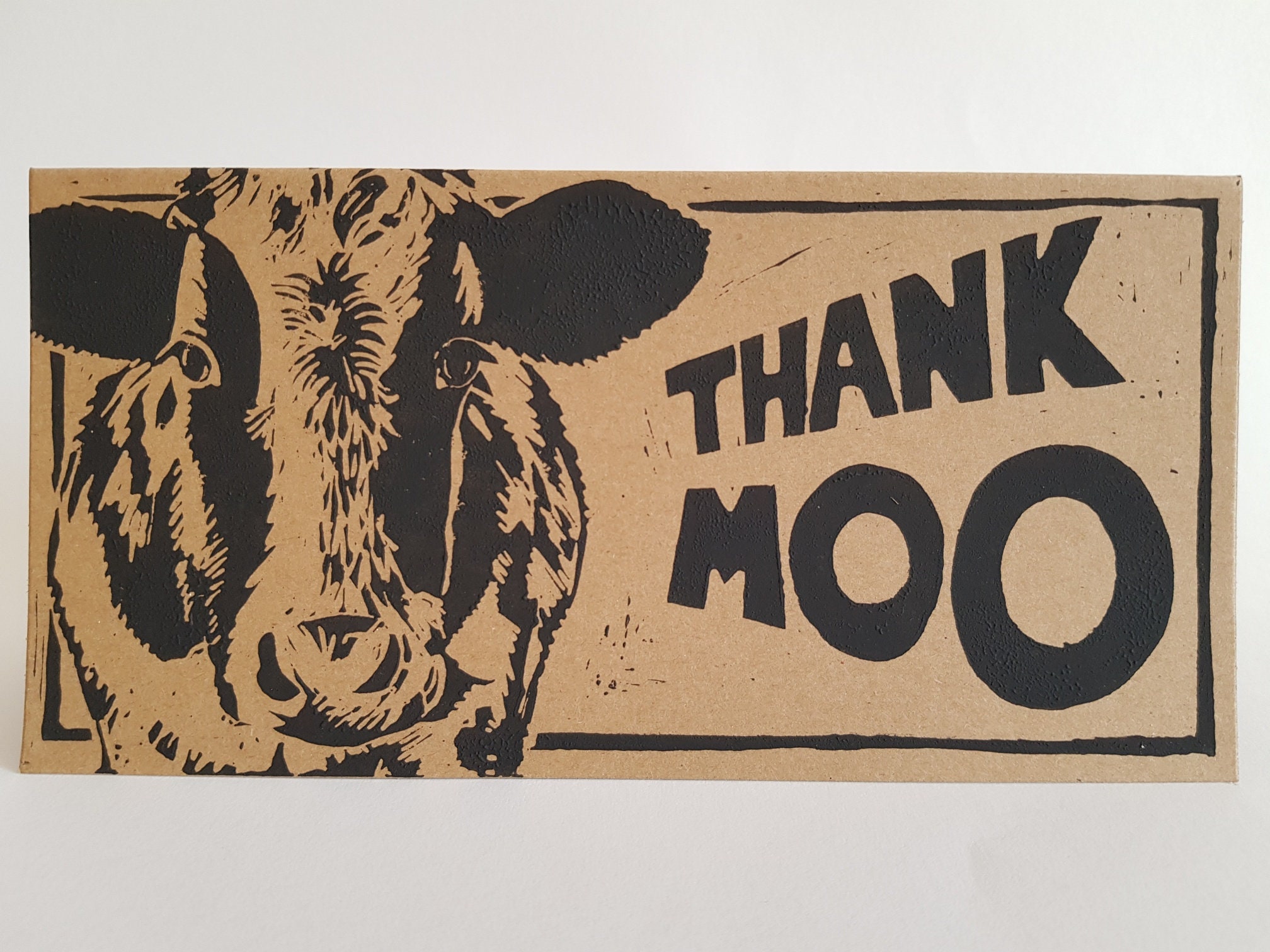 Thank You Card, Animal Thank You Cards, Cow Thank You, Thank Moo ...
