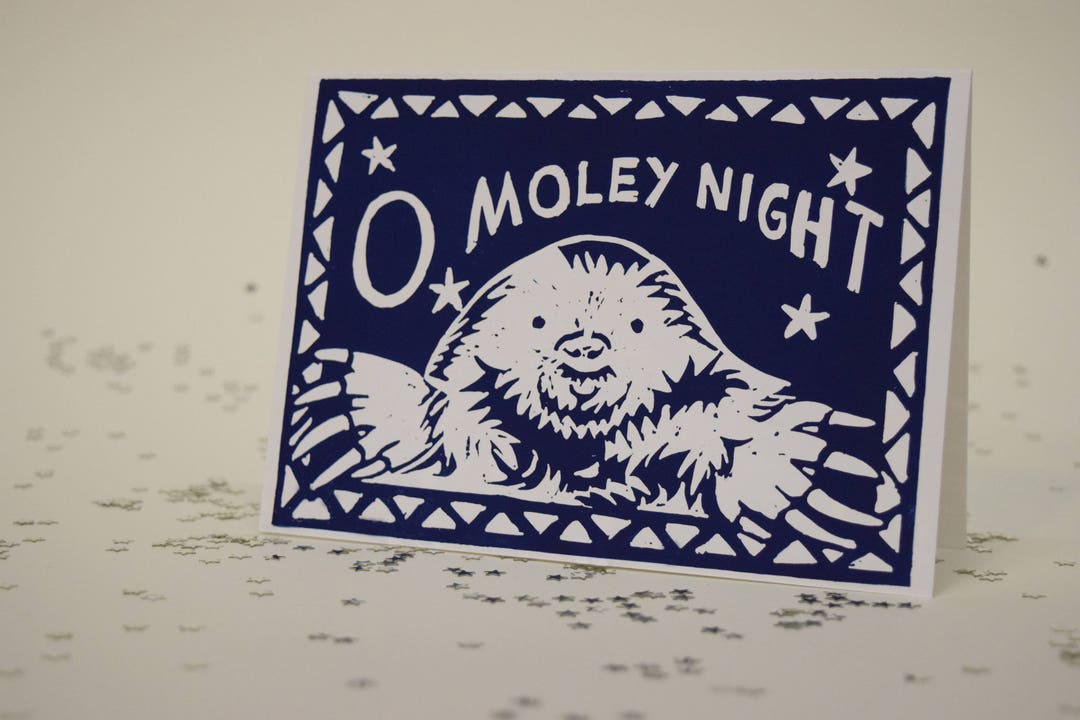 Handmade Christmas Card Single O Holy Night - Unique Mole Printed ...