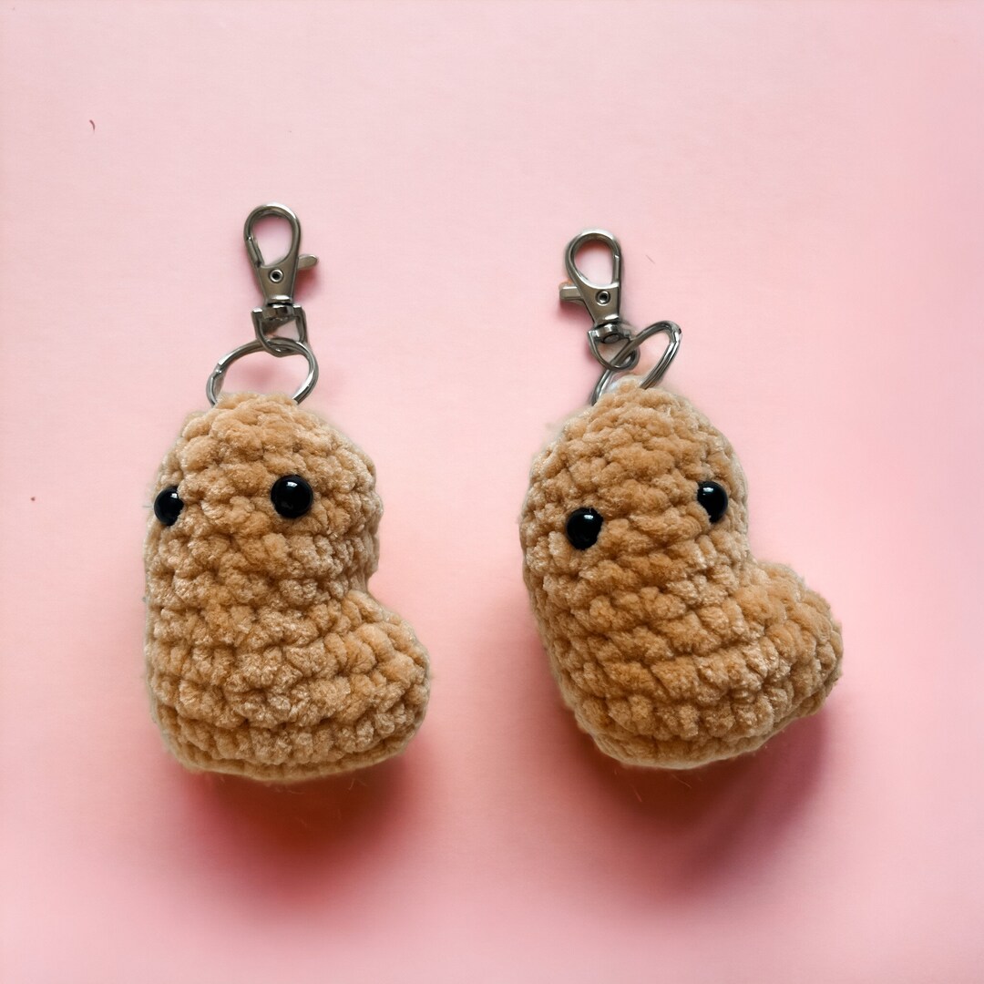 Crochet Chicken Nugget Keyring - Etsy