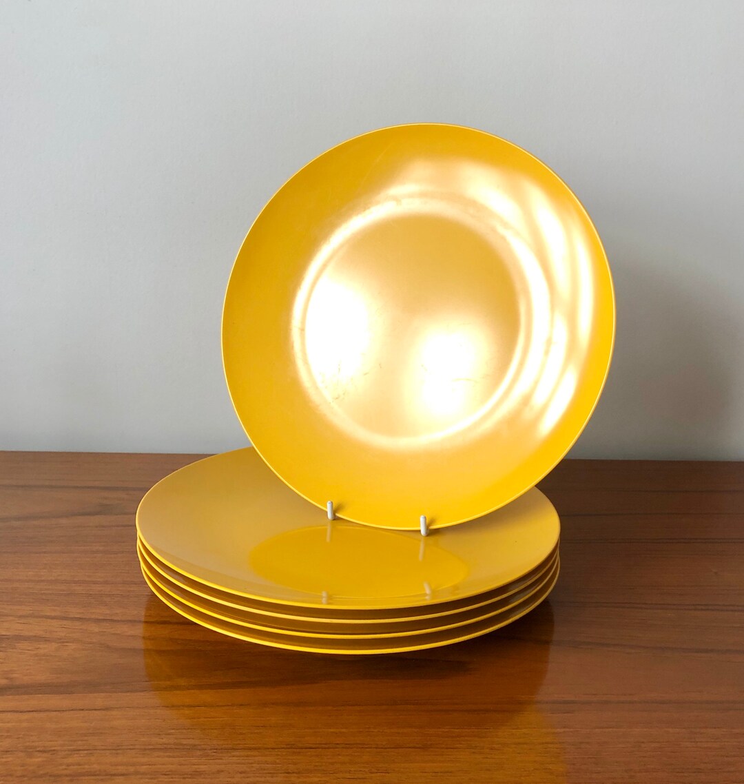4 Vintage Melaware Yellow Dinner Plates melamine / Melaware - Etsy UK