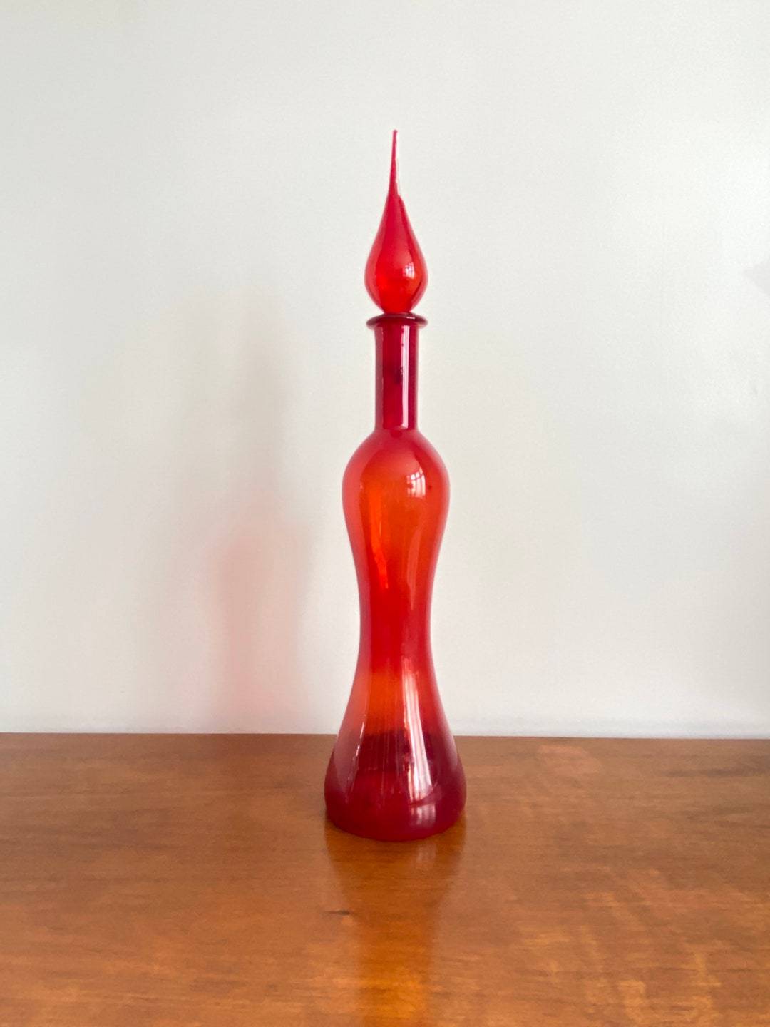 Stunning Red Empoli Italian Genie Bottle / Decanter - Etsy UK