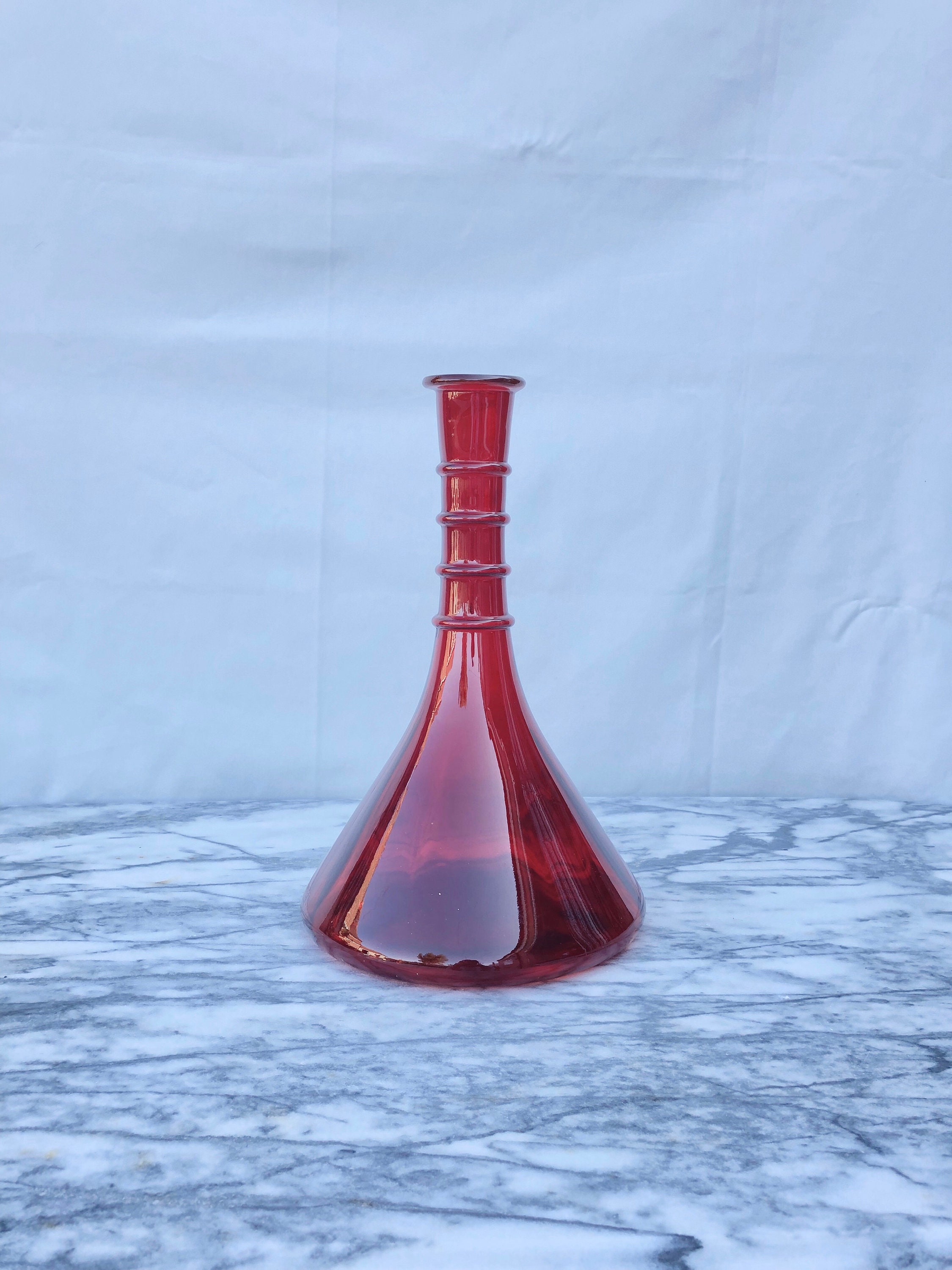 Empoli Italian Genie Bottle / Decanter in Deep Red - Etsy