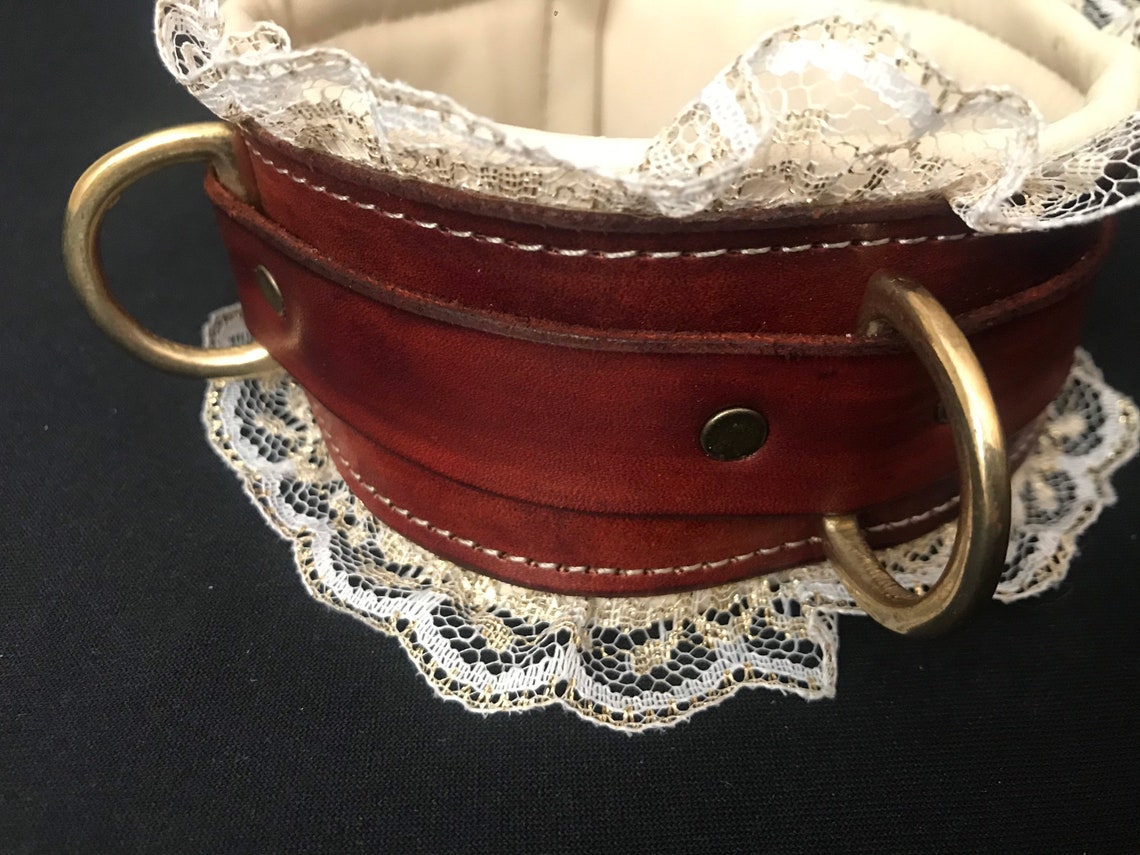 Leather Collar With Lace and Padding - Etsy