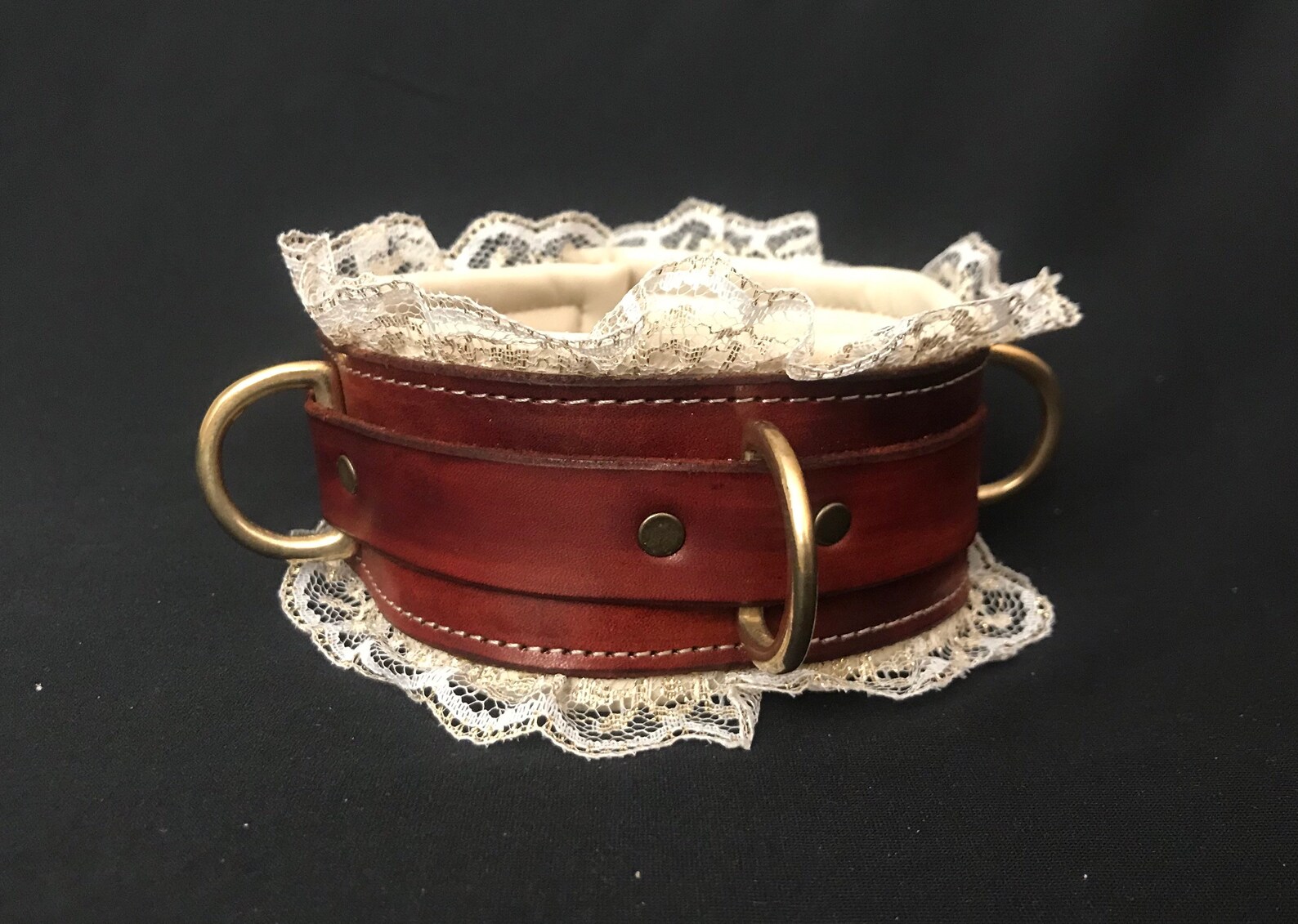 Leather Collar With Lace and Padding - Etsy