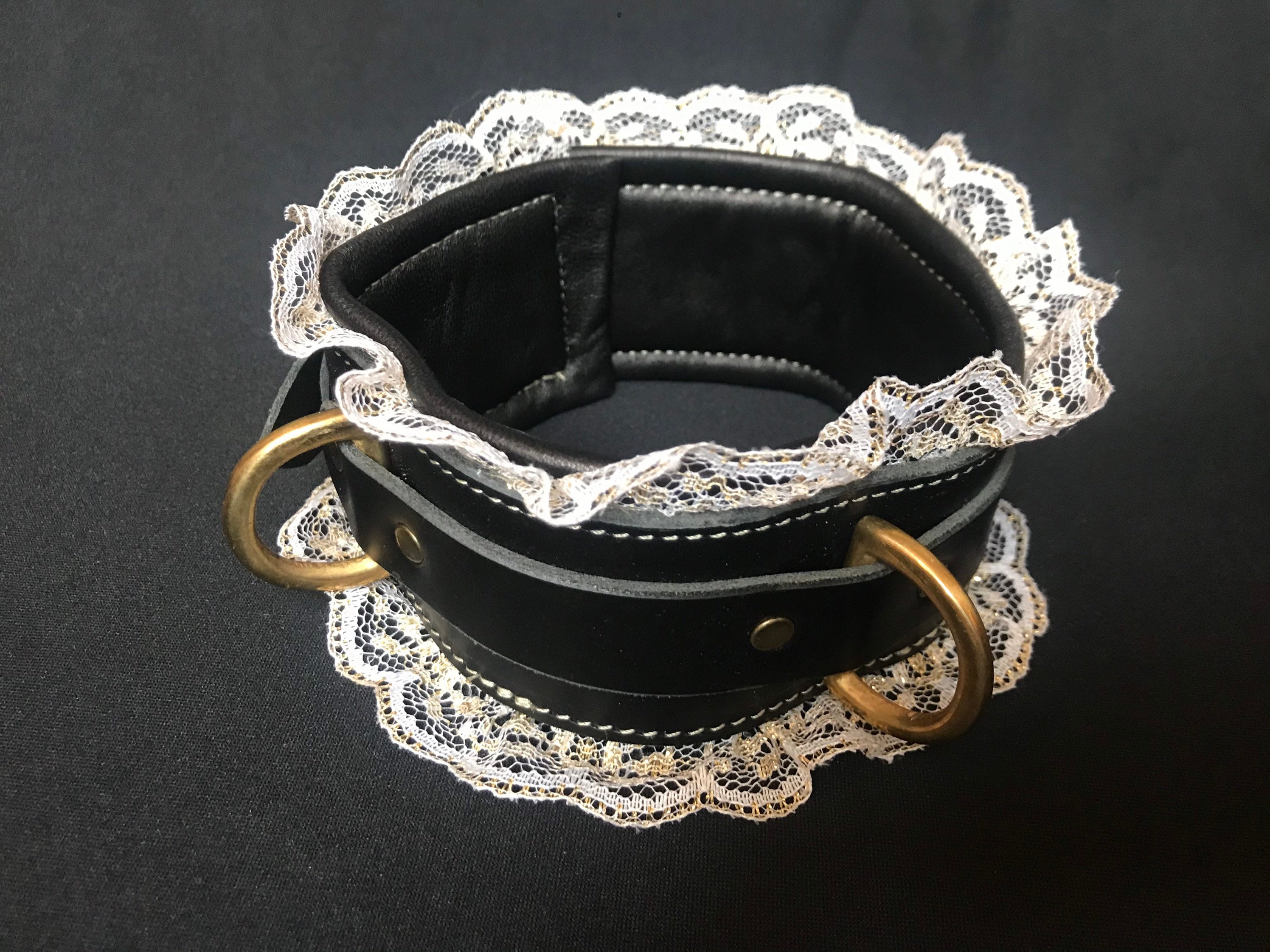 Black Leather Collar With Padding - Etsy UK