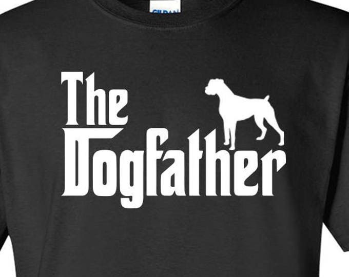 The Dogfather Boxer Dog Logo Graphic Tshirt - Etsy