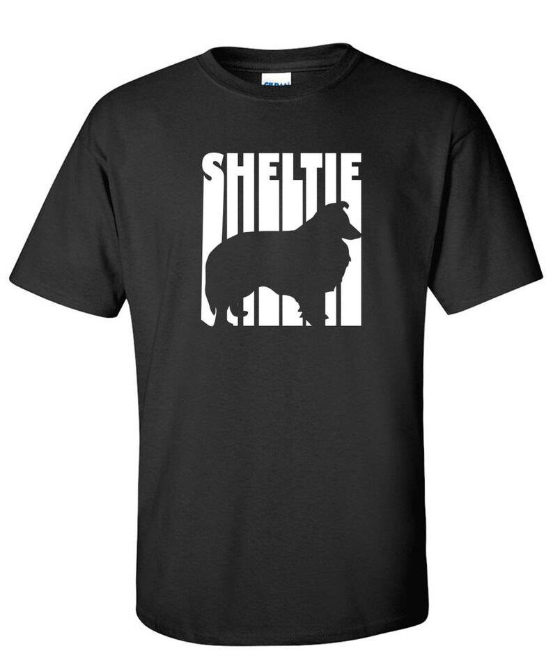 Shetland Sheepdog Sheltie 70s Silhouette Dog Logo Graphic | Etsy