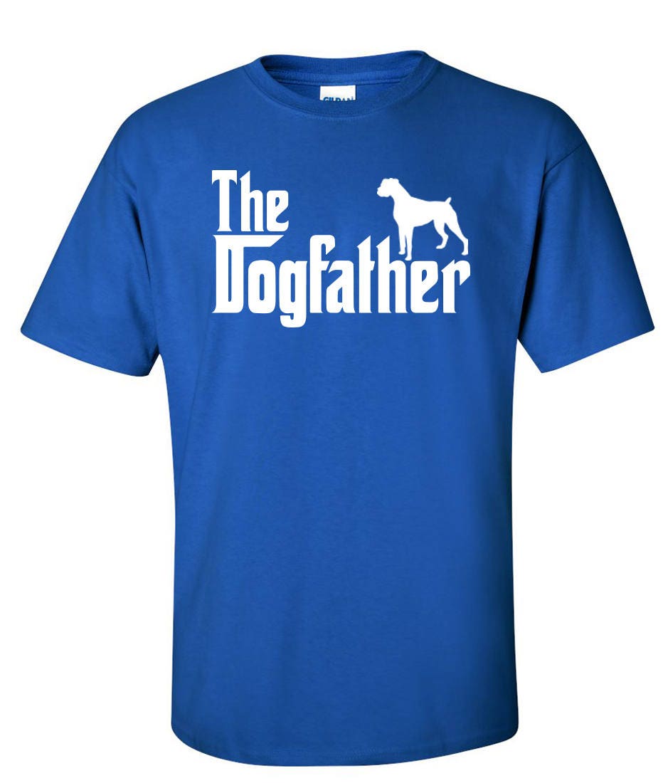The Dogfather Boxer Dog Logo Graphic Tshirt | Etsy