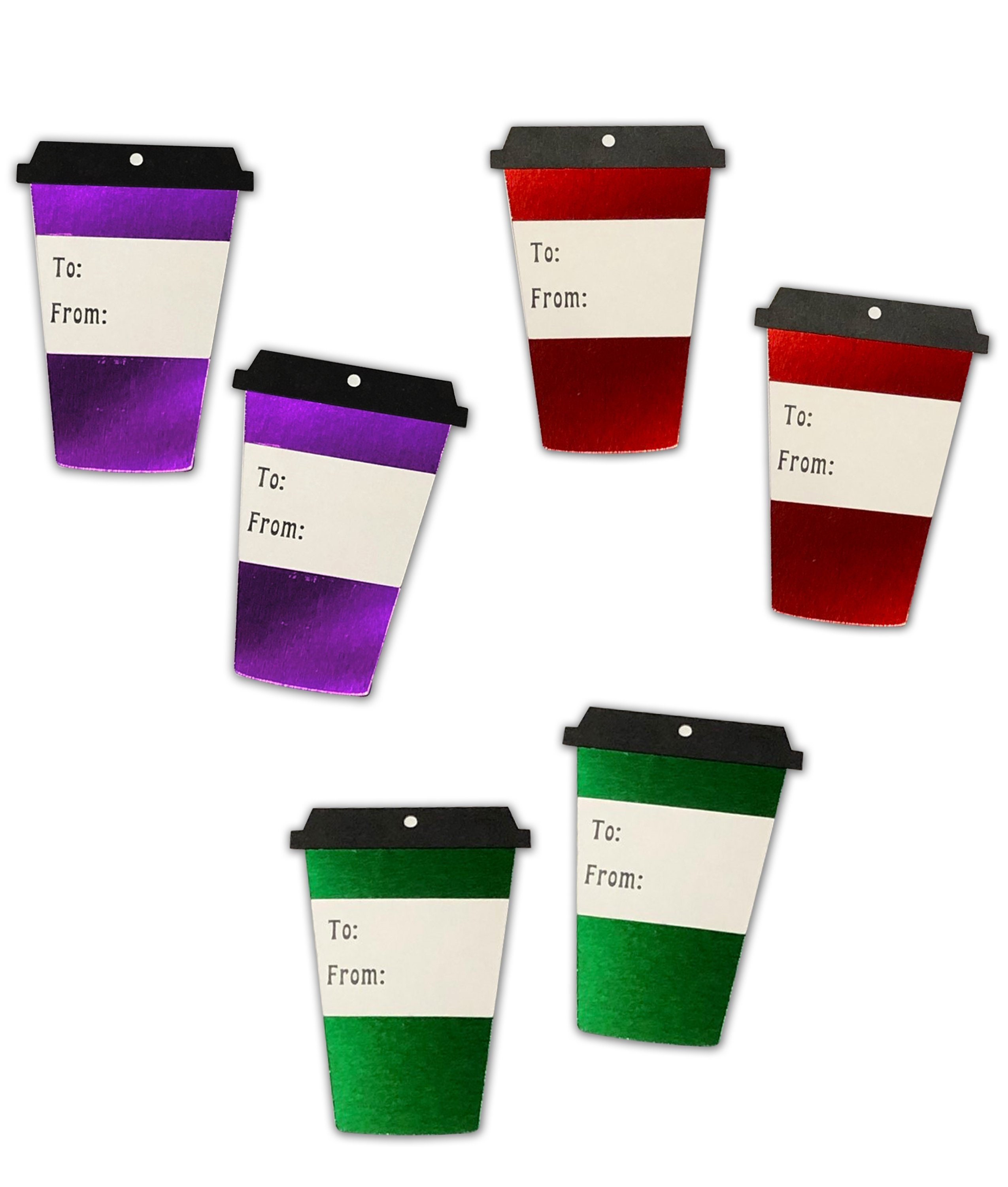6 Coffee Cup Gift Tags | Christmas Tags | Gift Tags | Gift Labels - Etsy