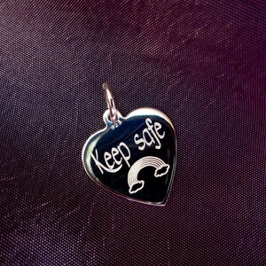 Keep Safe Rainbow Heart Charm 925 Sterling Silver Clip on - Etsy