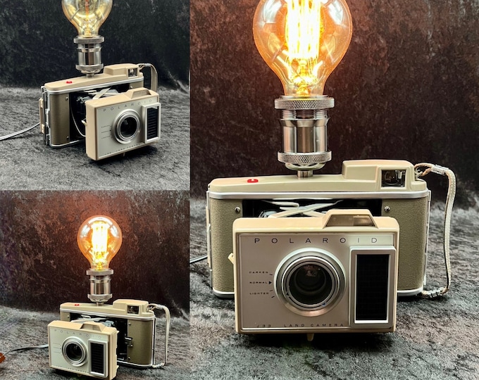 Vintage 1961 Polaroid Land Camera Lamp With Edison Bulb - Etsy