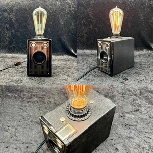 Vintage 1933 Box Camera Lamp With Classic Edison Bulb - Etsy