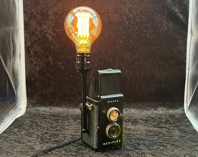 1947 Vintage Ansco Camera Lamp With Round Edison Bulb - Etsy