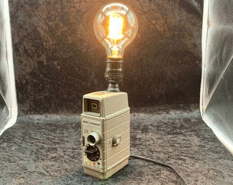 Vintage 1954 Camera Lamp With Round Edison Bulb | Etsy