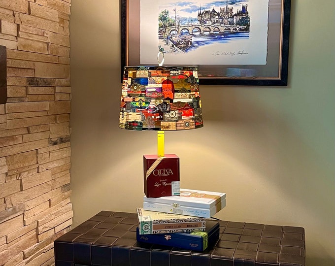Stacked Cigar Box Lamp With Cigar Band Shade - Etsy