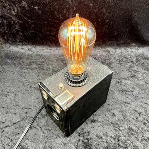 Vintage 1933 Box Camera Lamp With Classic Edison Bulb - Etsy