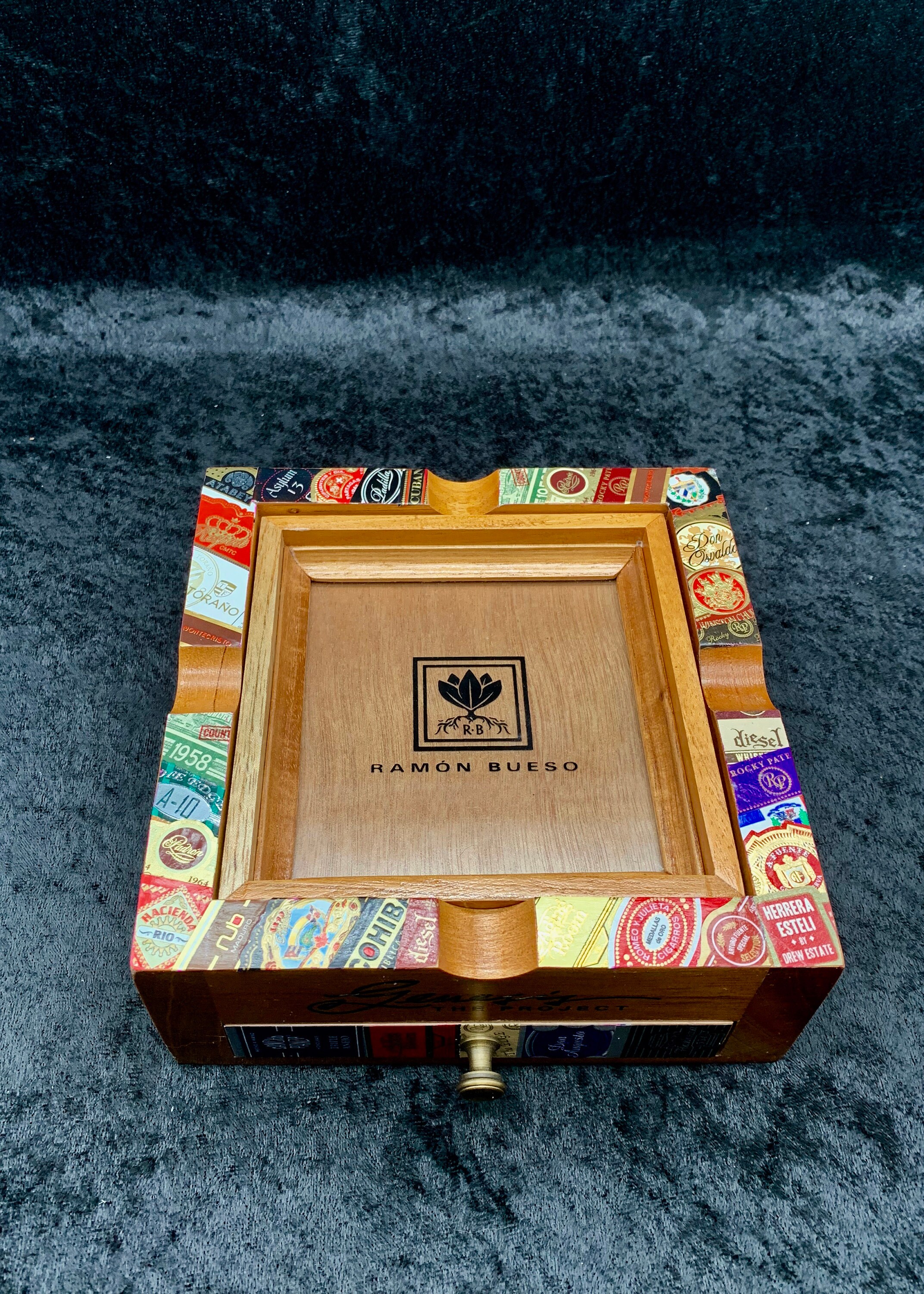 Genesis Project Cigar Box Ashtray with Draw and Cigar Band Art | Etsy