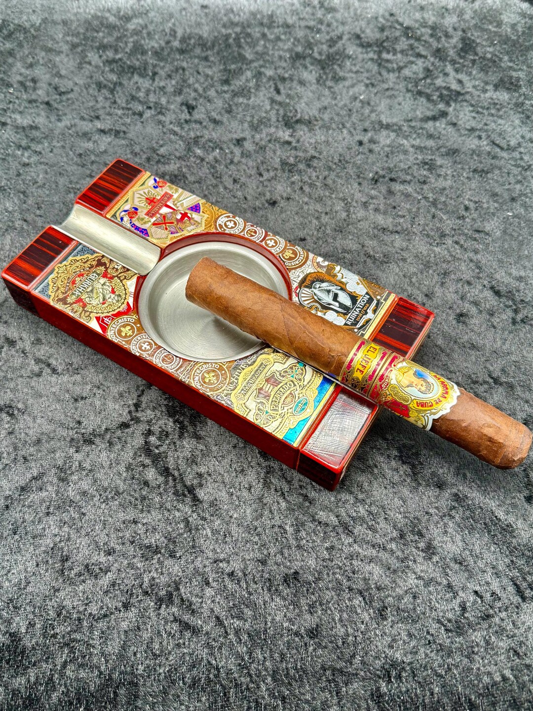 Modern Cigar Ashtray With Cigar Band Art - Etsy
